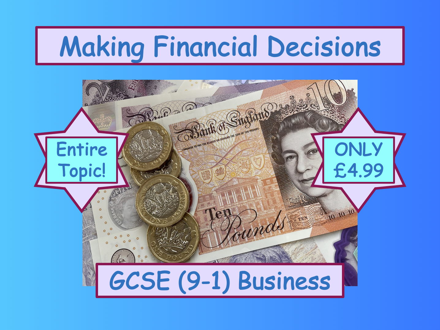 GCSE 9-1 Business - Making Financial Decisions [2 lessons topic 2.4 ...