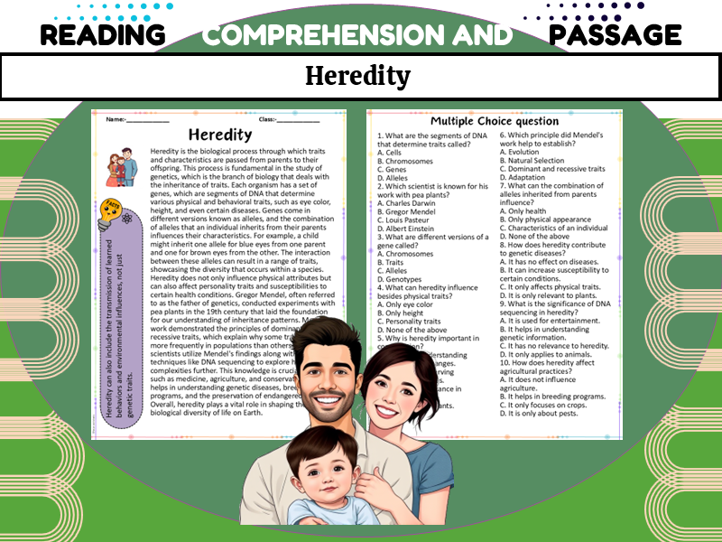 Unlocking Heredity: Engaging Reading Passage with Insightful Questions ...