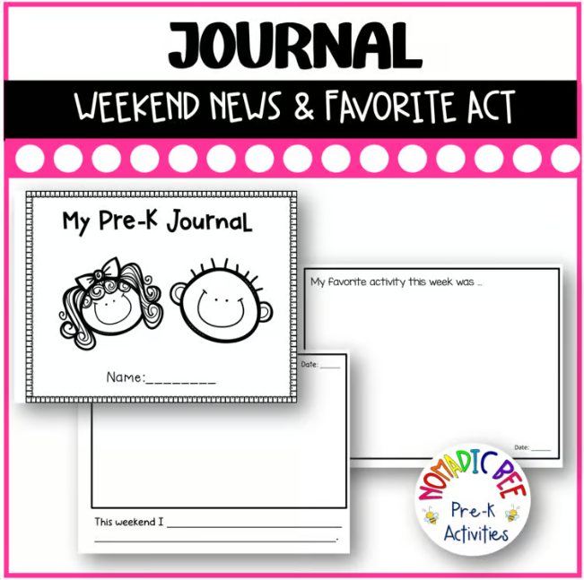 Preschool Journal (Weekend News and Favorite Weekly Activity ...