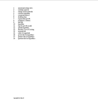 Exponential and Logarithmic Functions Word Scramble for a Pre. Calculus ...