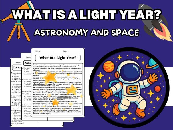 What Is a Light Year? - Astronomy and Space Reading Comprehension ...
