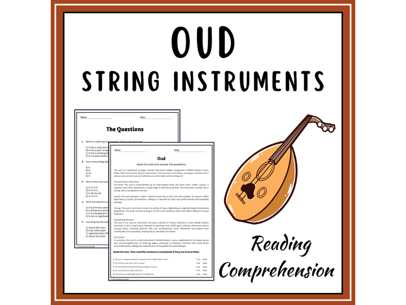 String Instruments Reading Comprehension Passages & Questions ...