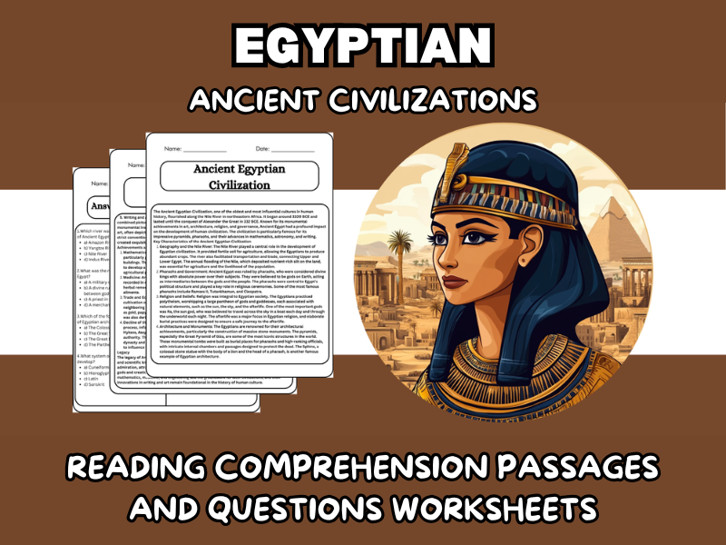 Egyptian - Ancient Civilizations Reading Comprehension Passages and ...