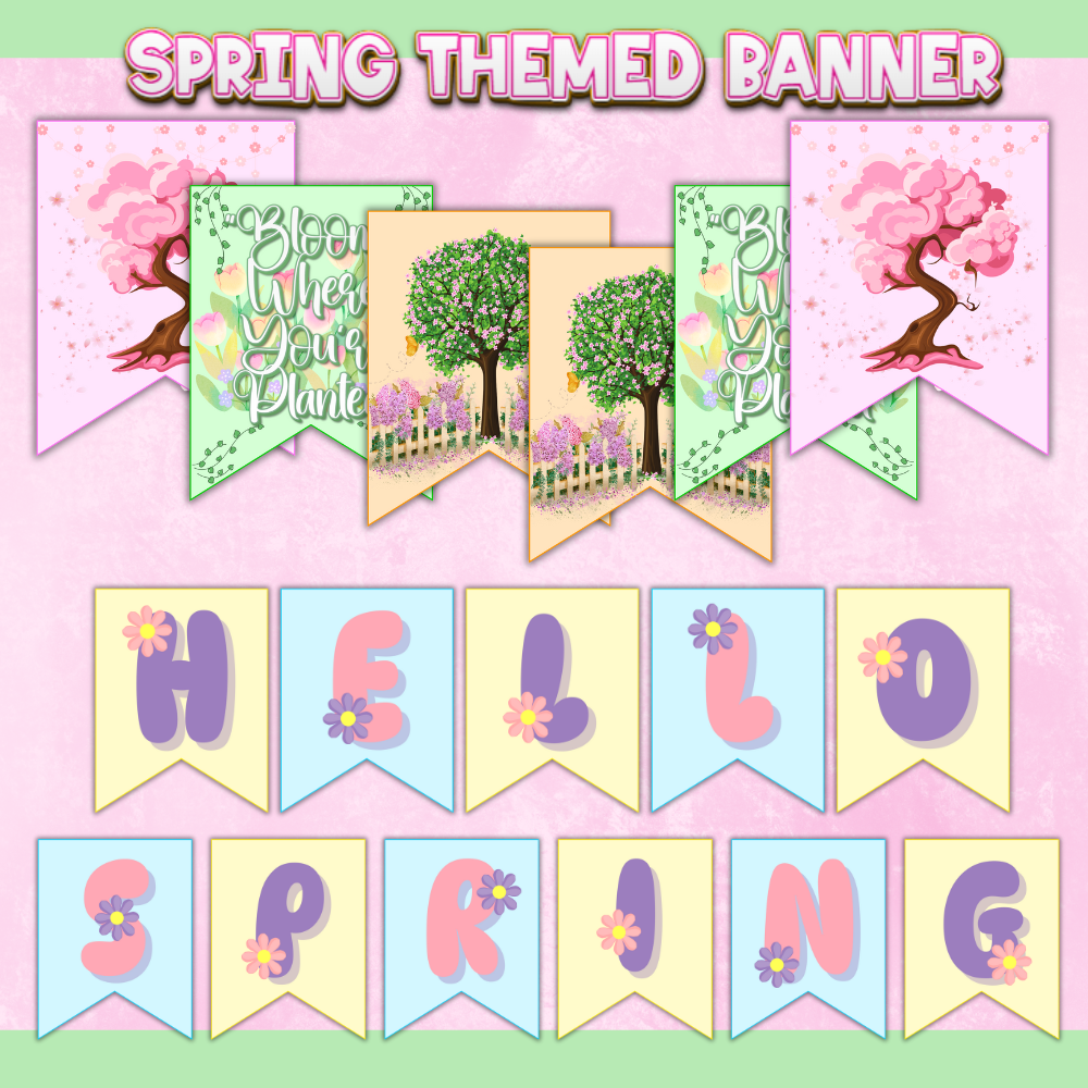 Spring Bulletin Board Kit with Bright Floral Decor for Early Years and ...