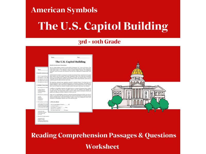 The U.S. Capitol Building Reading Comprehension Passages & Questions ...