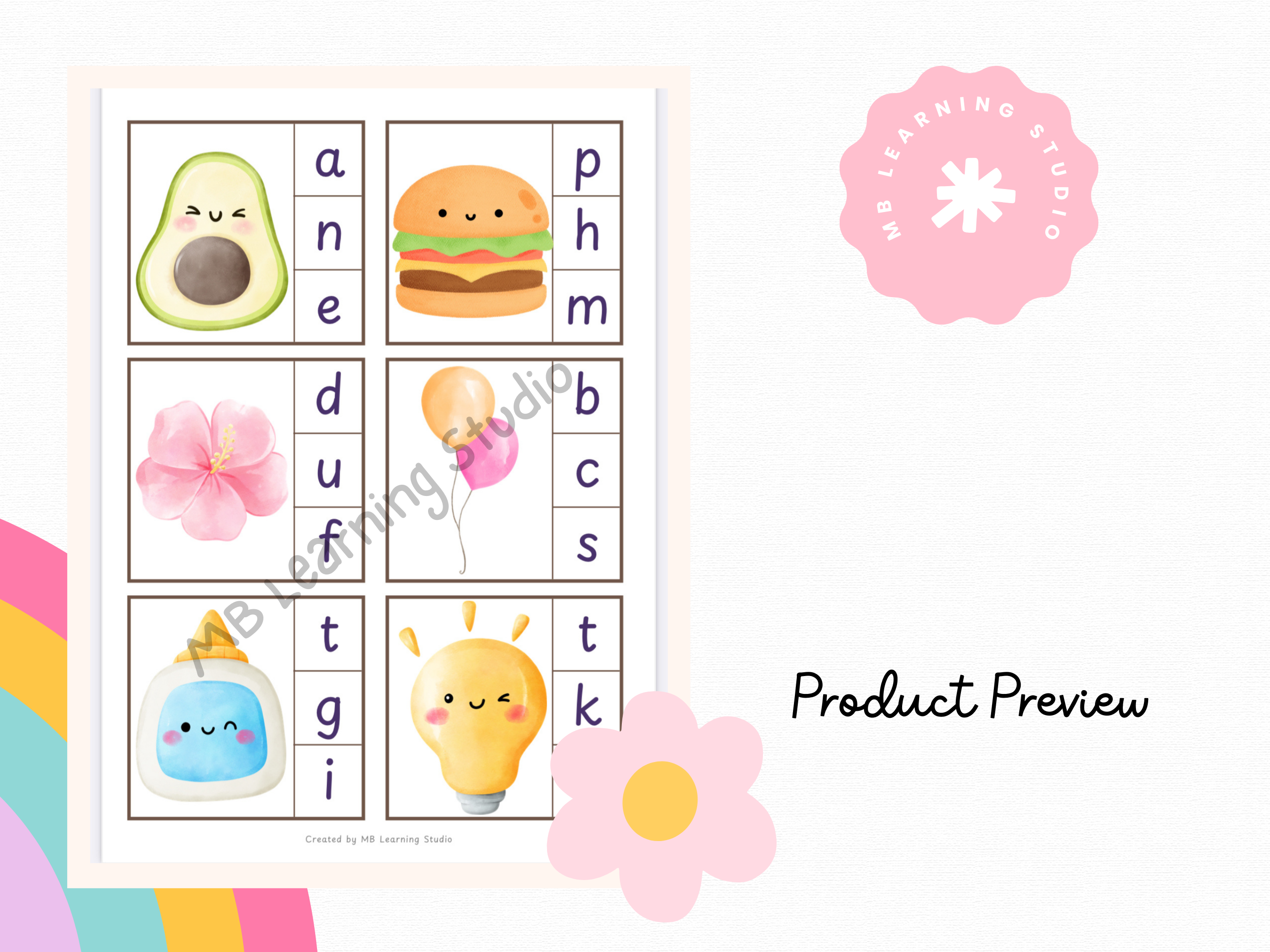 Phase 2 Initial Sound Peg Cards – Phonics Activity for EYFS, KS1, Pre-K ...