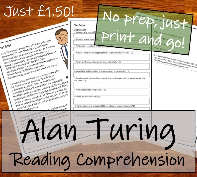 UKS2 History - Alan Turing Reading Comprehension Activity | Teaching ...