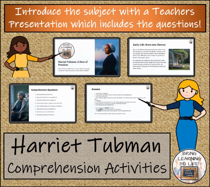 Harriet Tubman Reading Comprehension Activities | Year 3 or Year 4 ...