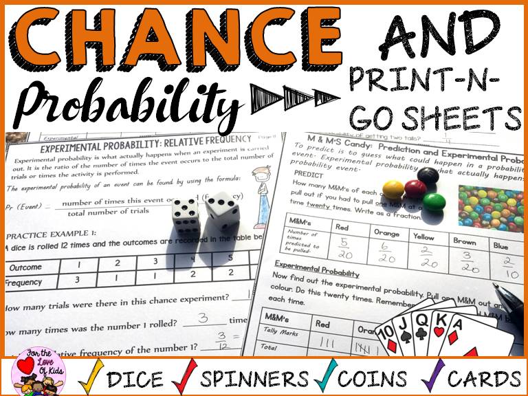 CHANCE AND PROBABILITY: NO PREP PRINT-N-GO SHEETS by Fortheloveofkids3 ...