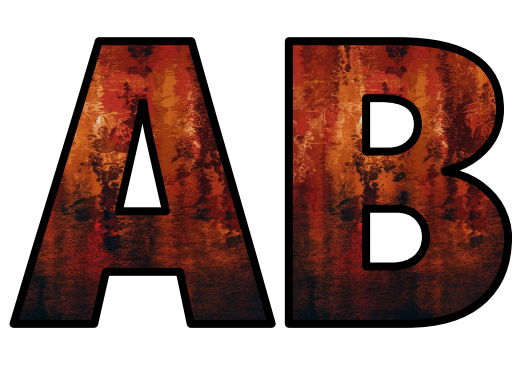 Paint Orange Textured Lettering Set Display Title Letters Numbers Signs ...