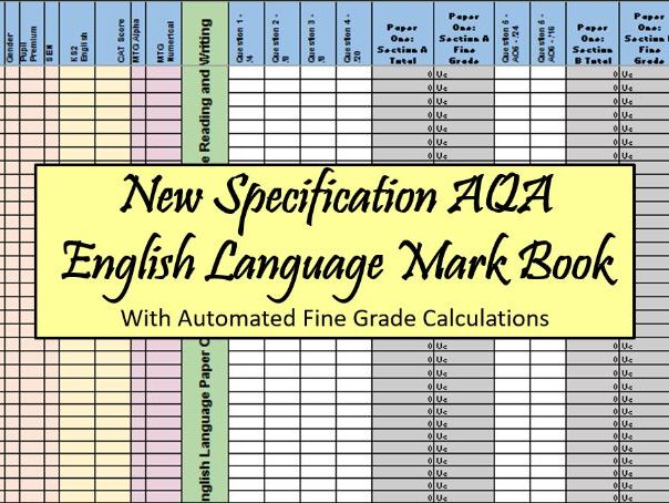 English Language Mark Book | Teaching Resources