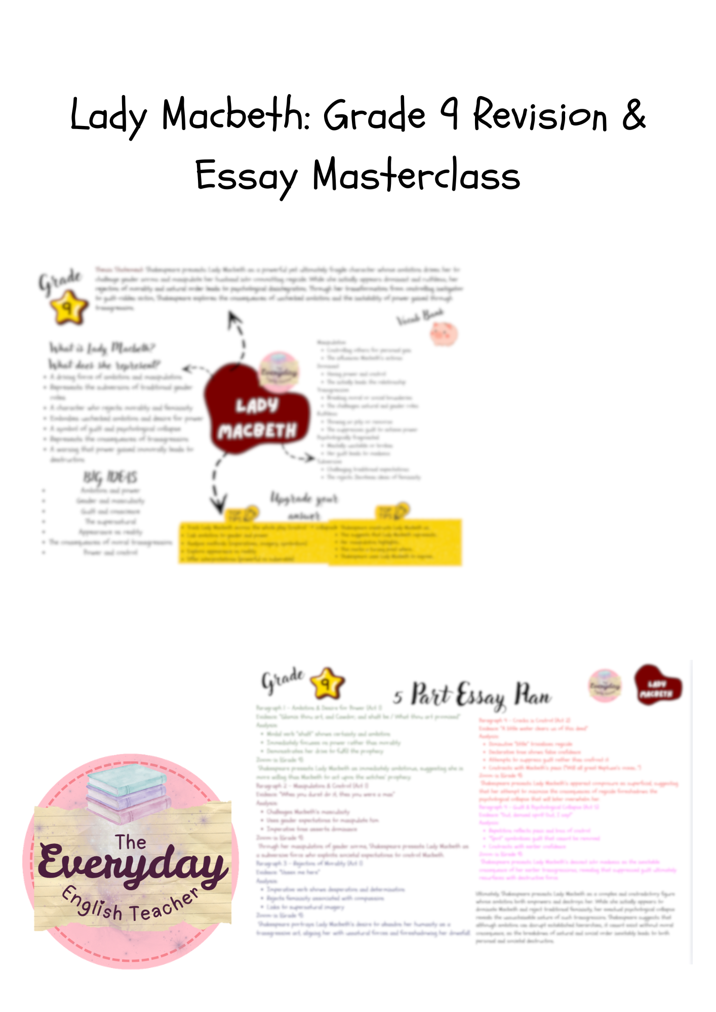 Lady Macbeth – Grade 9 Character Essay Plan and Vocabulary | Macbeth ...