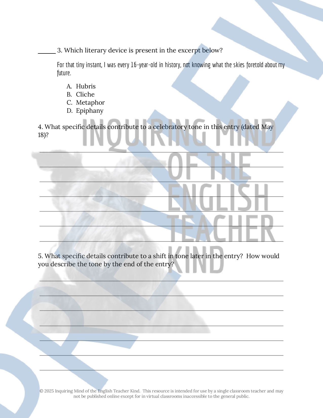 Life As We Knew It Chapter 2 Close Reading Inference Worksheet and ...