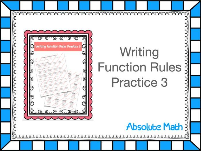 Writing Function Rules Practice 3 | Teaching Resources