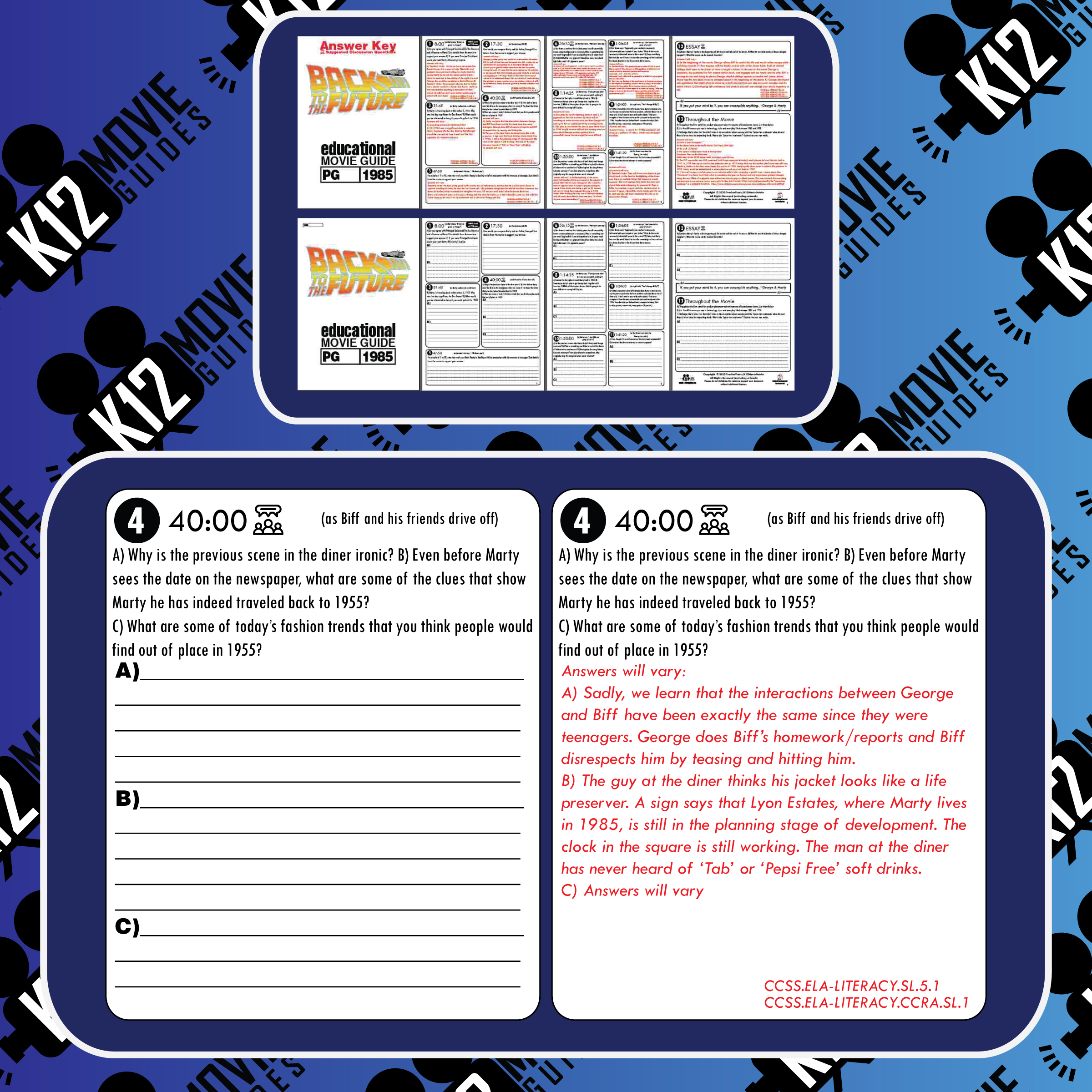 Back to the Future Movie Guide | Worksheet | Questions | Google Slides ...
