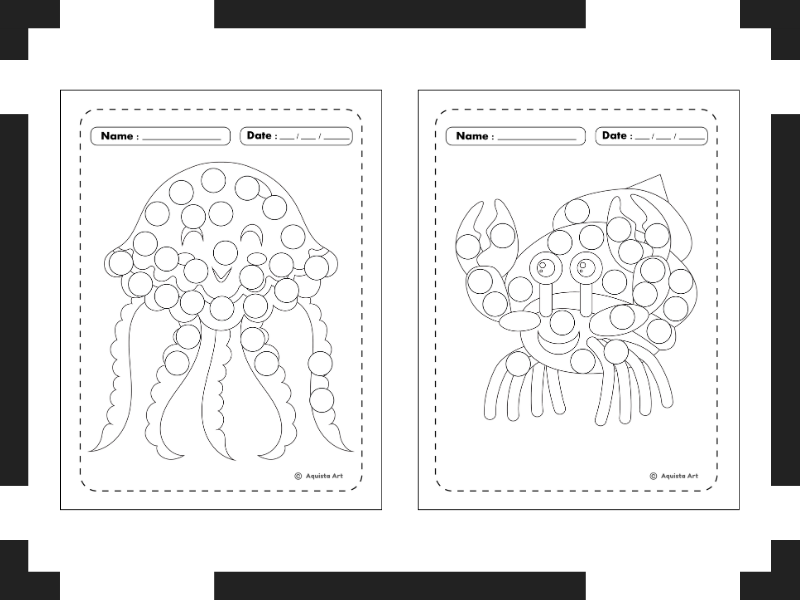 Sea Animals Dot Markers Coloring Pages : Explore the world of Sea with ...