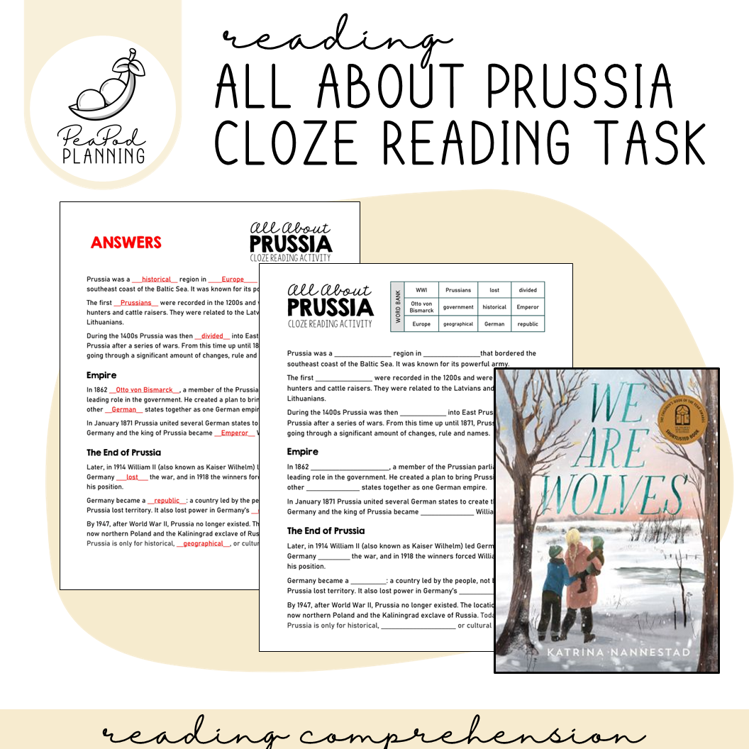 We Are Wolves (Katrina Nannestad) Comprehension Bundle | Teaching Resources