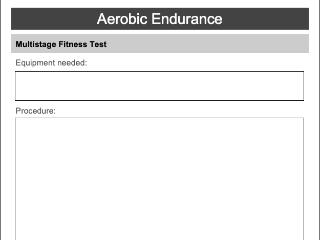 BTEC Sport (Unit 3) - Fitness Testing Booklet | Teaching Resources