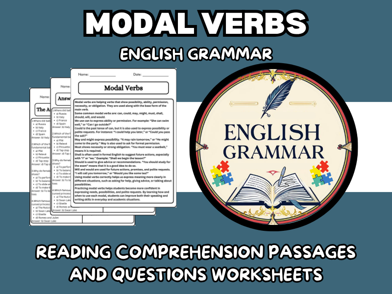 Modal Verbs - English Grammar Reading Comprehension Passages ...