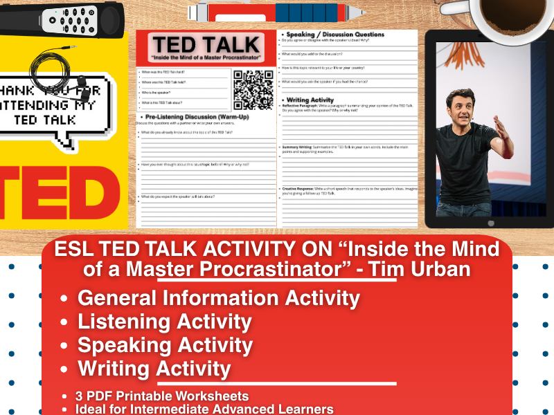 ESL TED Talk Activity Worksheets - Inside the Mind of a Master ...