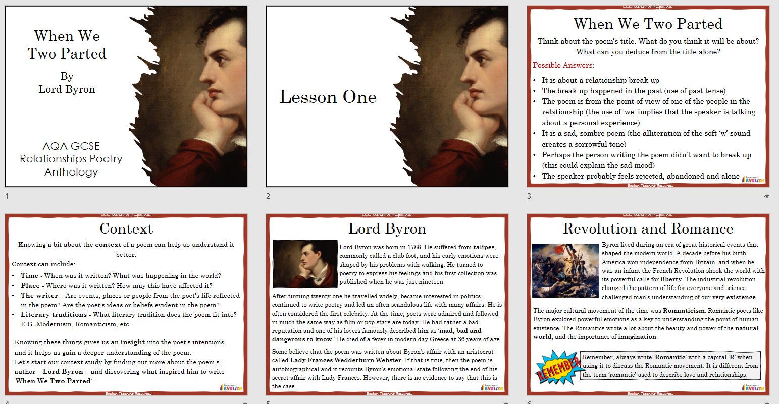 When We Two Parted | Teaching Resources