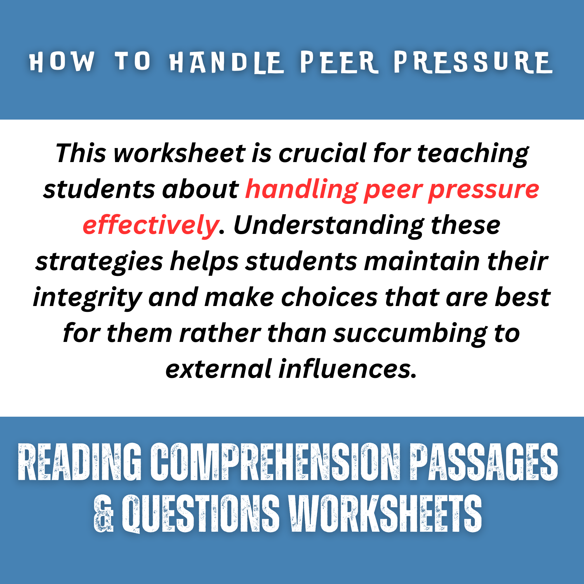 How to Handle Peer Pressure -Psychology and Human Behavior Reading ...