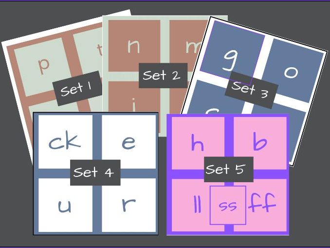 Phase 2 Complete Phonics Collection - set 1 - 5 letters. Sound ...