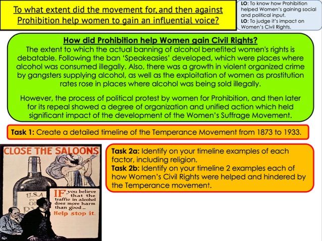 To what extent did the movement for, and then against Prohibition help ...