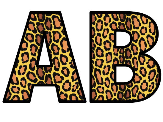 CHeetah Jaguar Wild Cat SKin Lettering Set Display Title Letters ...