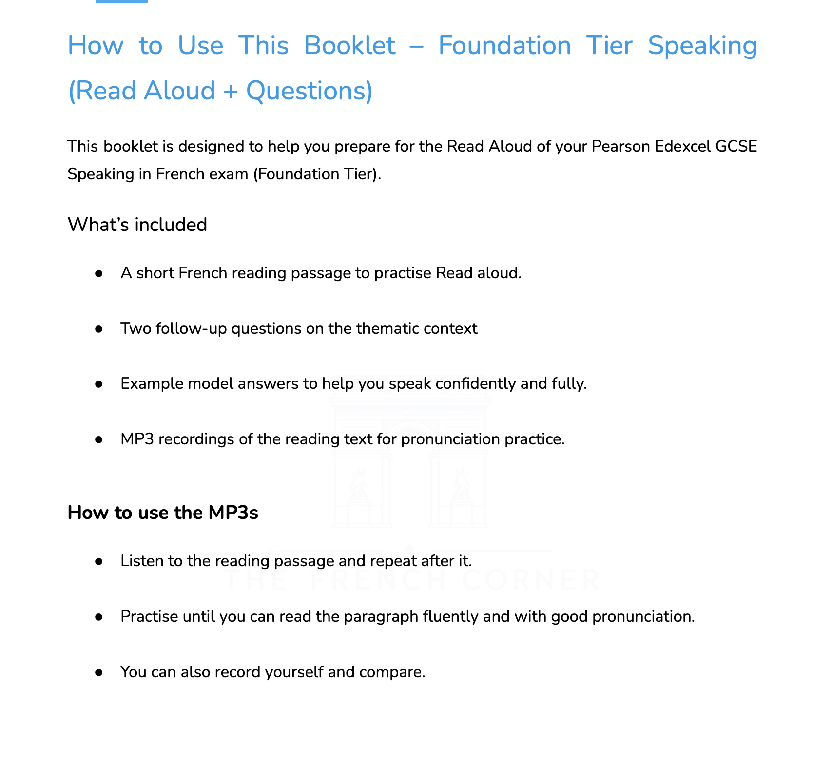 2026 Pearson Edexcel GCSE French – Speaking Task 1: Read Aloud ...