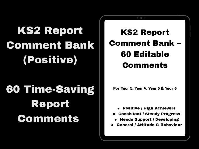 KS2 Teacher Report Comment Bank: 60 comments | Teaching Resources