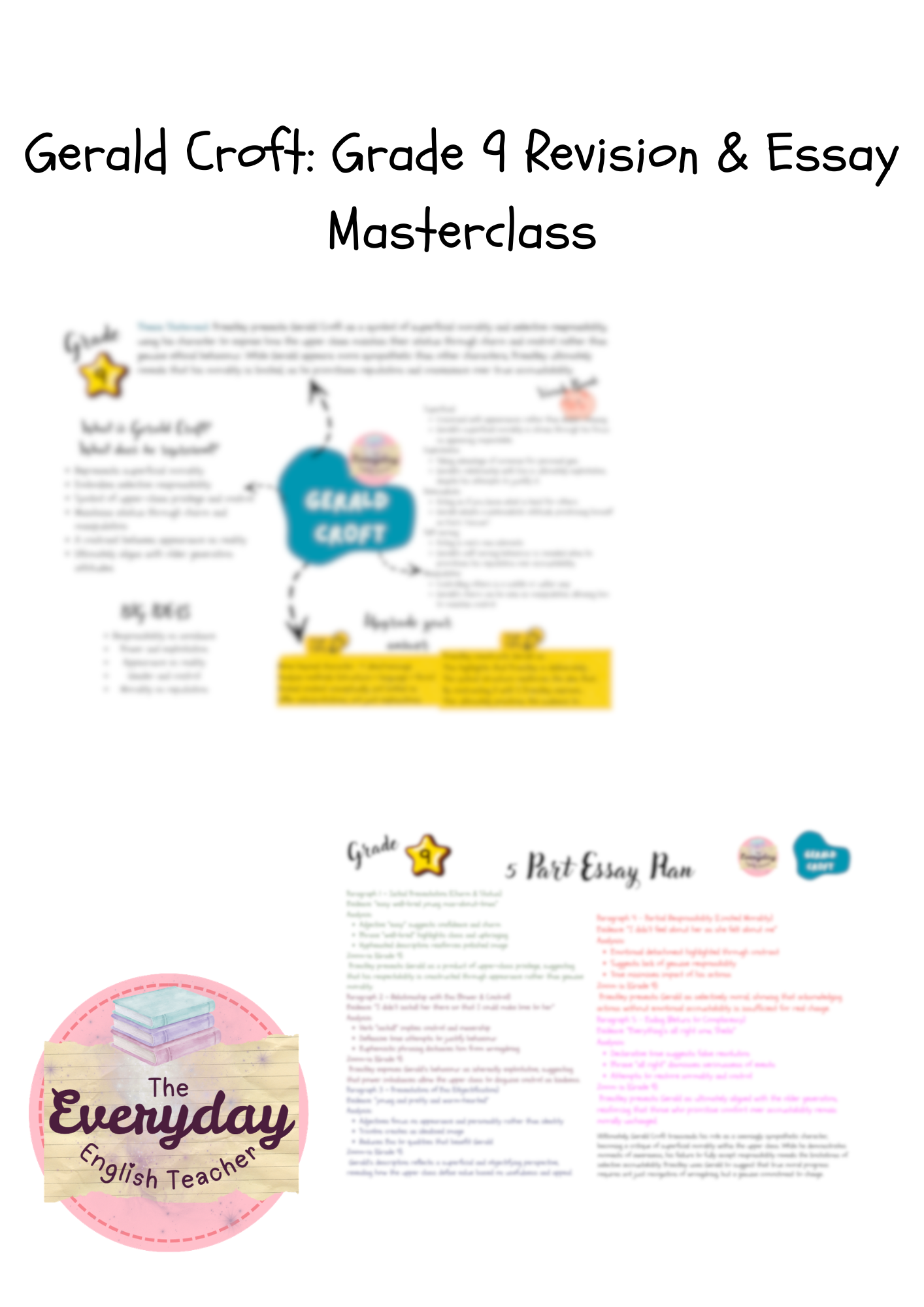 Grade 9 Gerald Croft Essay Plan | An Inspector Calls GCSE (Eduqas/WJEC ...