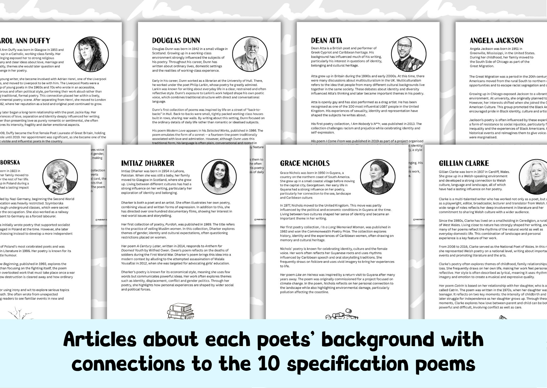 WJEC Poetry Unit 1 – Context Comprehension Pack for 10 Poets | Teaching ...