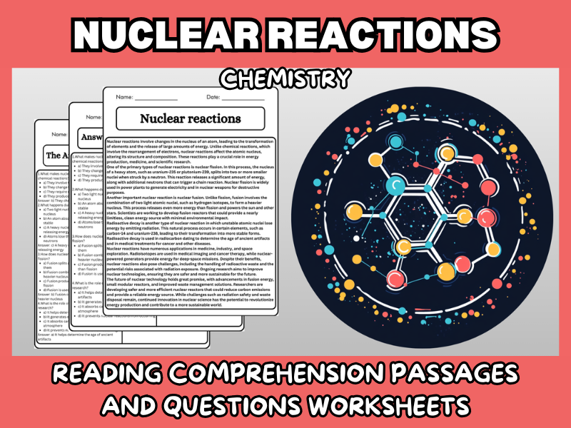 Nuclear Reactions - Chemistry Reading Comprehension Passages ...