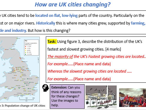 The UKs population density AQA GCSE Geography | Teaching Resources