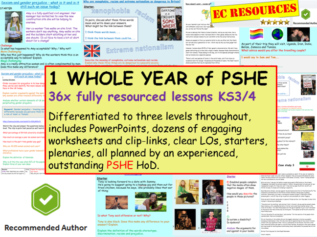 EC Resources: Complete Citizenship, PSHE, RE, SMSC resources - Teaching ...
