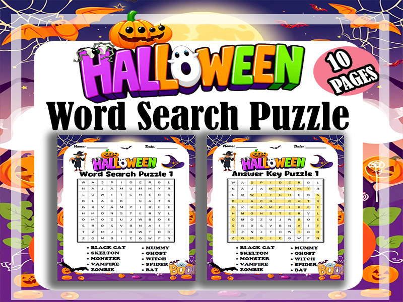 Halloween Word Search Puzzle Game Spooky October for EYFS / Nursery ...