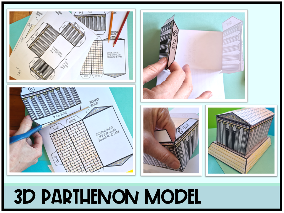 Ancient Greece Parthenon Craft 3D Model | Teaching Resources