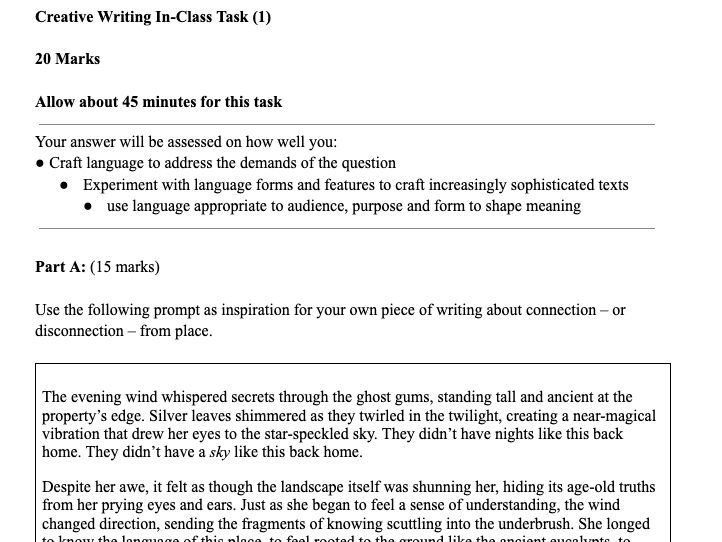 TWO Creative Writing Tasks on "Place": Unique prompts with a creative ...