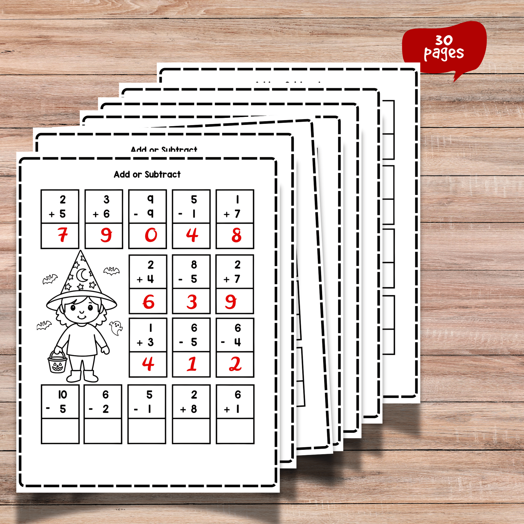 Halloween Addition & Subtraction Worksheets Math Facts Practice No Prep ...