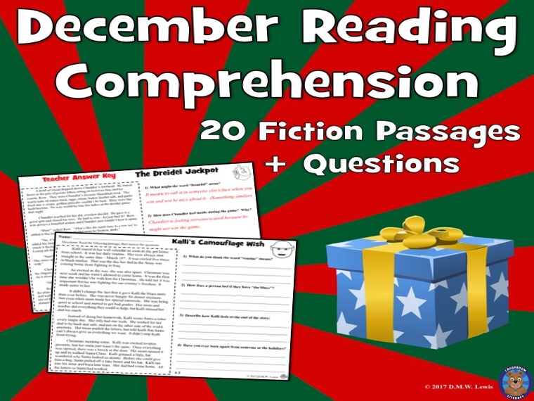 20 December Reading Comprehension Passages: Text Evidence + Close ...