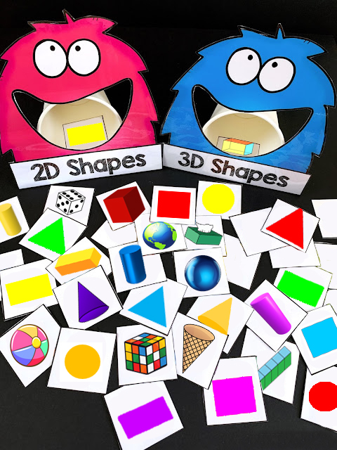 Feed the Monster 2D 3D Shapes Game for EYFS / Nursery / Reception ...