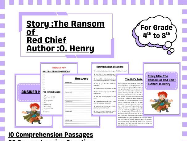 " The Ransom of Red Chief " Reading Comprehension Worksheets | O. Henry ...