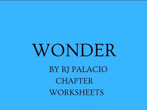 Wonder RJ Palacio chapter ESL worksheeets | Teaching Resources