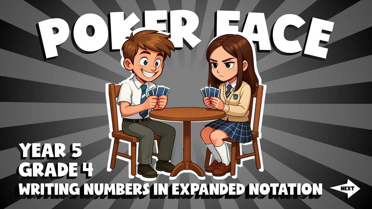 Writing Numbers in Expanded Notation POKER FACE Maths Game | No-Prep ...