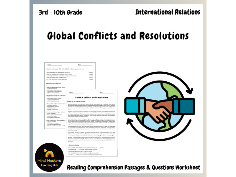 Global Conflicts and Resolutions Reading Comprehension Passages ...