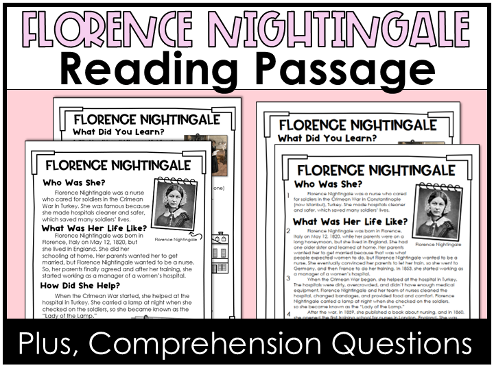 Florence Nightingale Reading Comprehension Informational Text KS1 KS2 ...