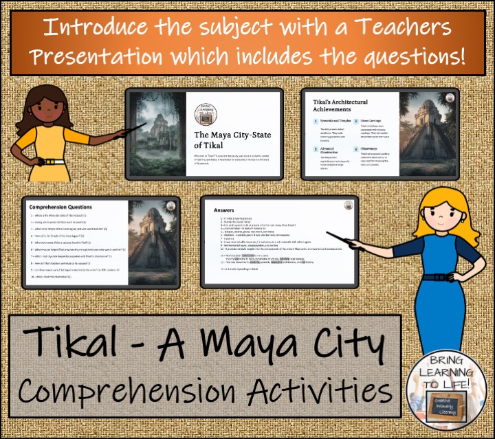 Tikal - A Maya City State Reading Comprehension Activities | Year 3 or ...