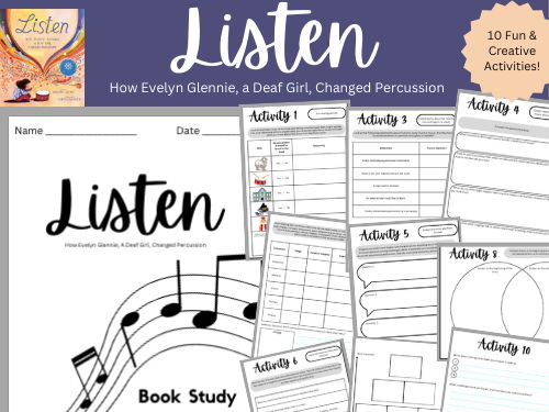 Listen: How Evelyn Glennie Changed Percussion Book Study Activity Pack ...