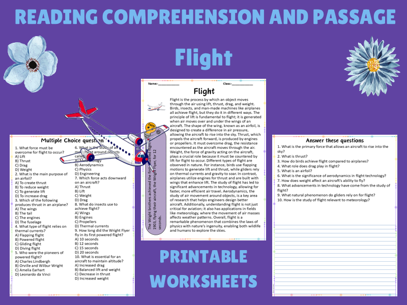 Flight: Engaging Reading Passage with Thought-Provoking Questions ...
